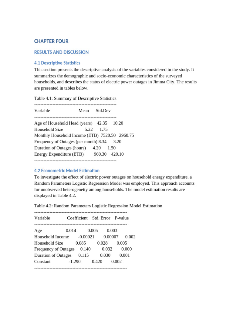 Chapter4 Jimma PowerOutages | PDF | Statistics | Logistic Regression