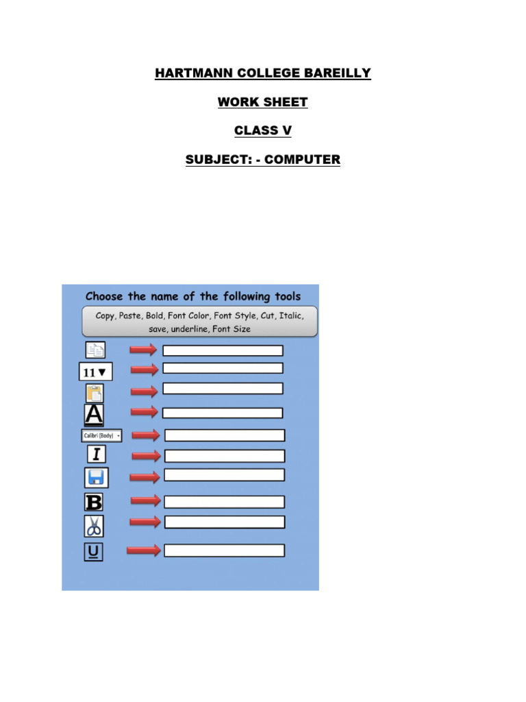 Worksheet of Class 5 | PDF