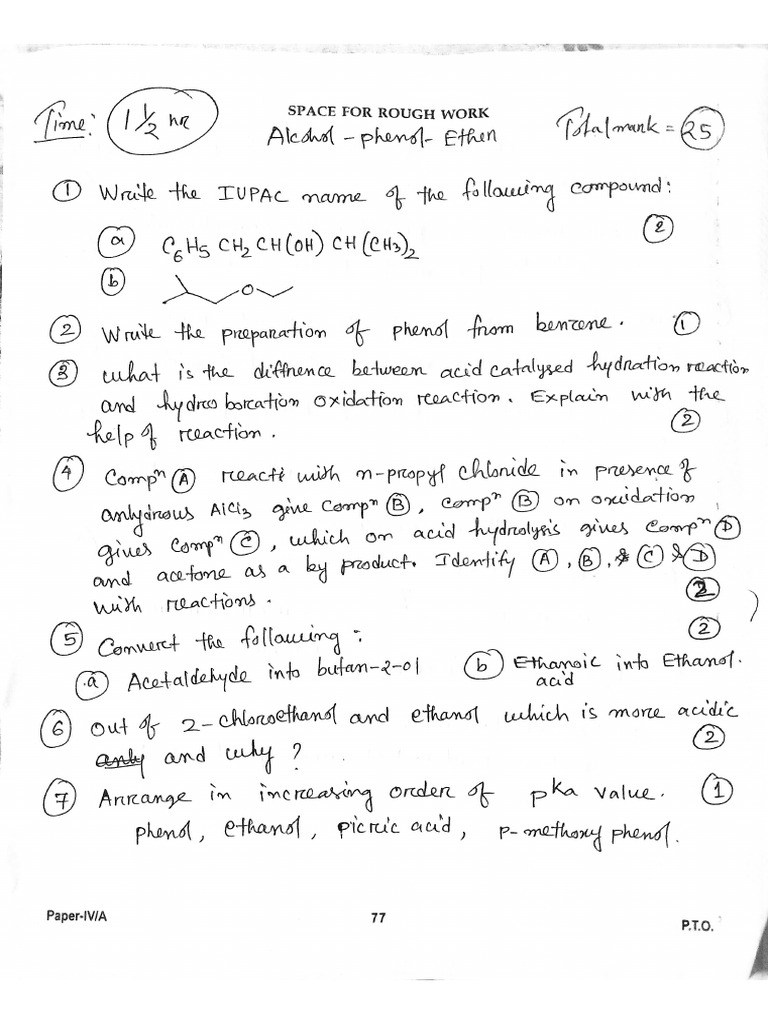 Alcohol Phenol TEST | PDF
