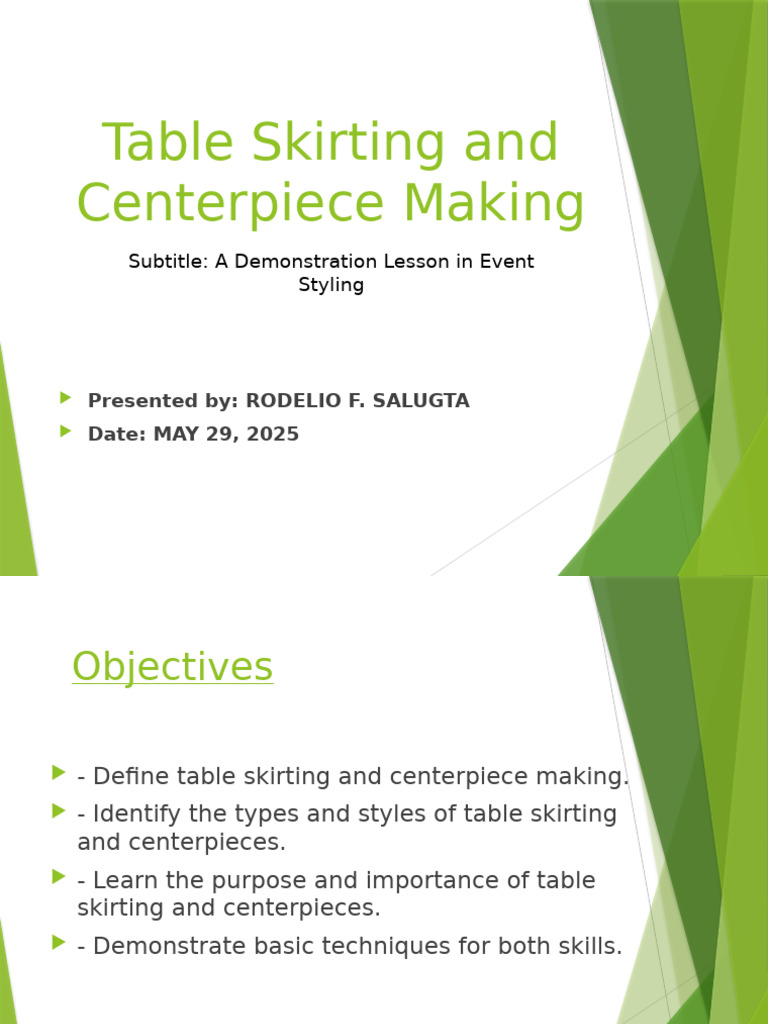 Table Skirting & Centerpiece Guide | PDF