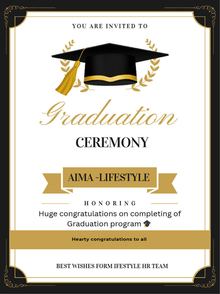 Black & Gold Vintage Classic Graduation Party Invitation - 20250829 ...