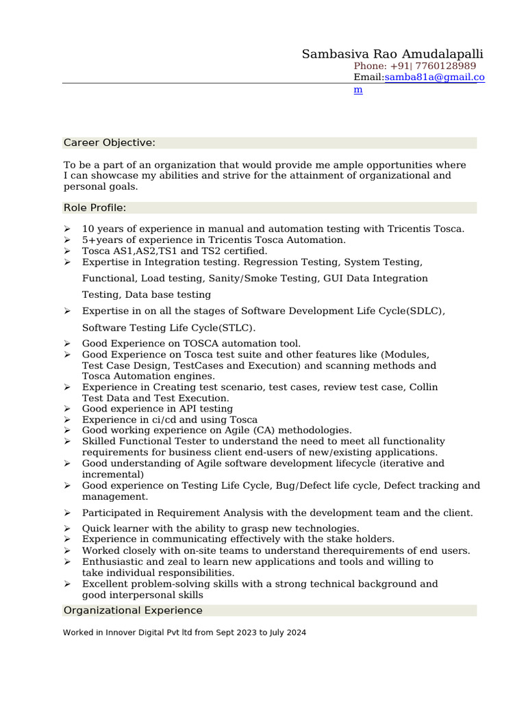 Sambasiva Rao Amudalapalli Tosca - Automation - Testing Resume - 5 ...
