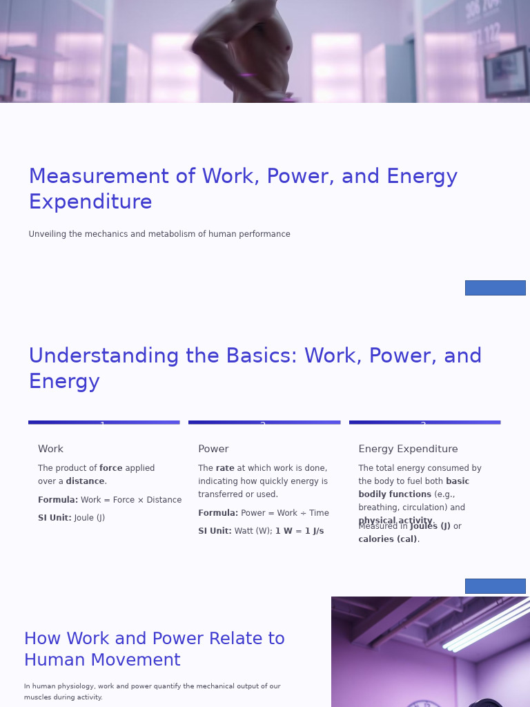 Work, Power, and Energy Expenditure Explained | PDF | Power (Physics)