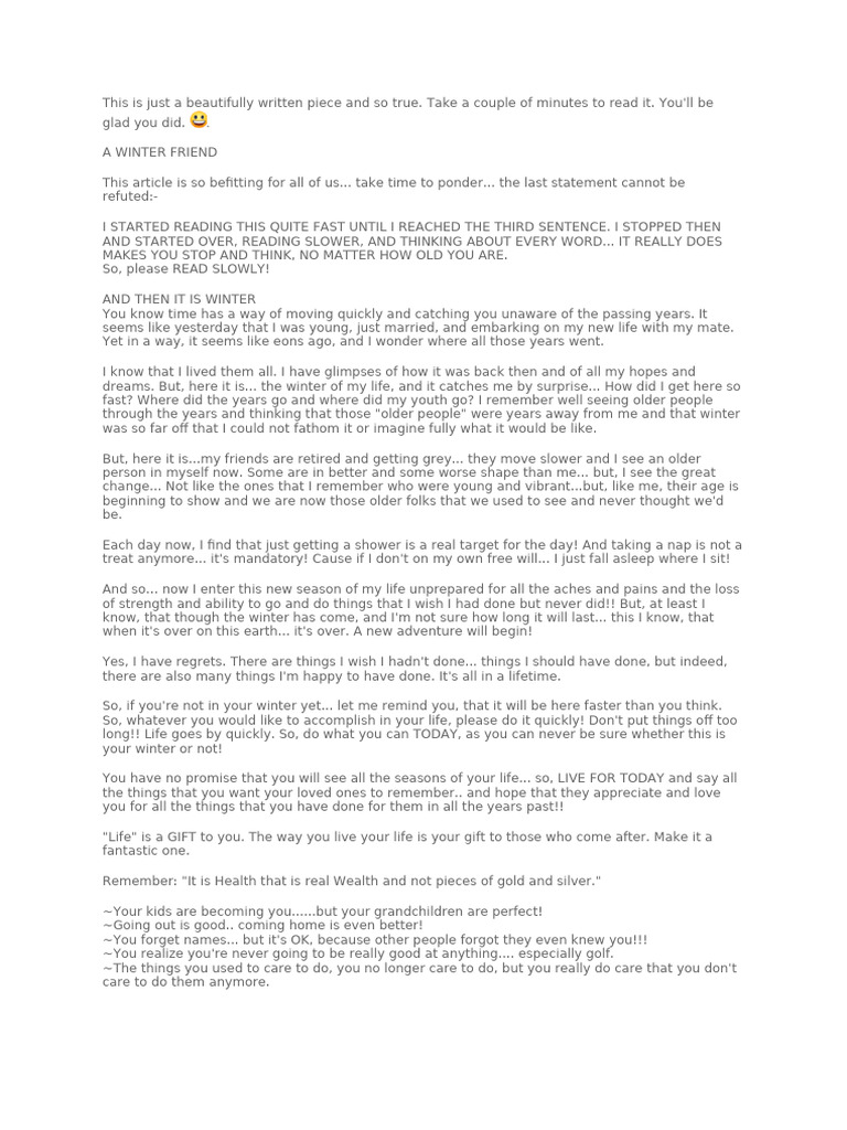 This Is Just A Beautifully Written Piece and So True | PDF