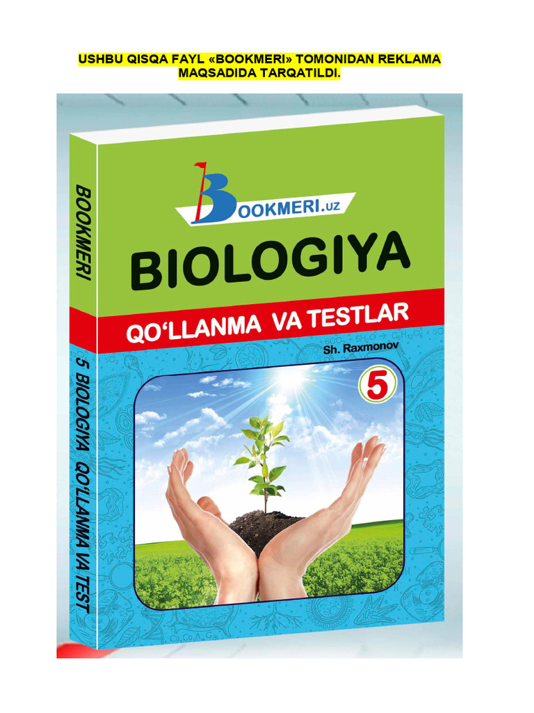 5 Biologiya Test Va Qo'Llanma 2022 BOOKMERI | PDF