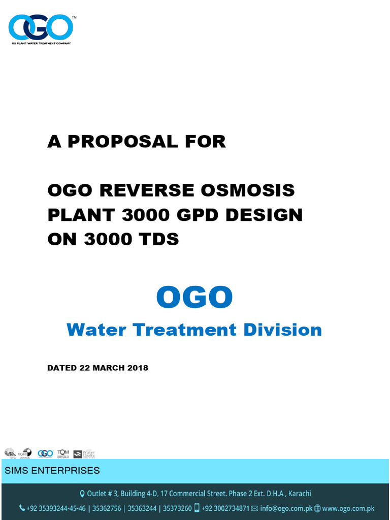 OGO Reverse Osmosis Plant Proposal | PDF | Industrial Processes | Materials
