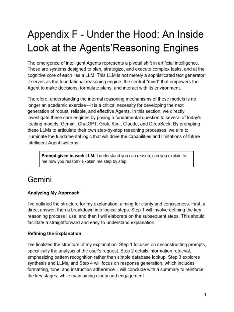 Appendix F - Under the Hood_ an Inside Look at the Agents' Reasoning Engines | PDF | Information ...