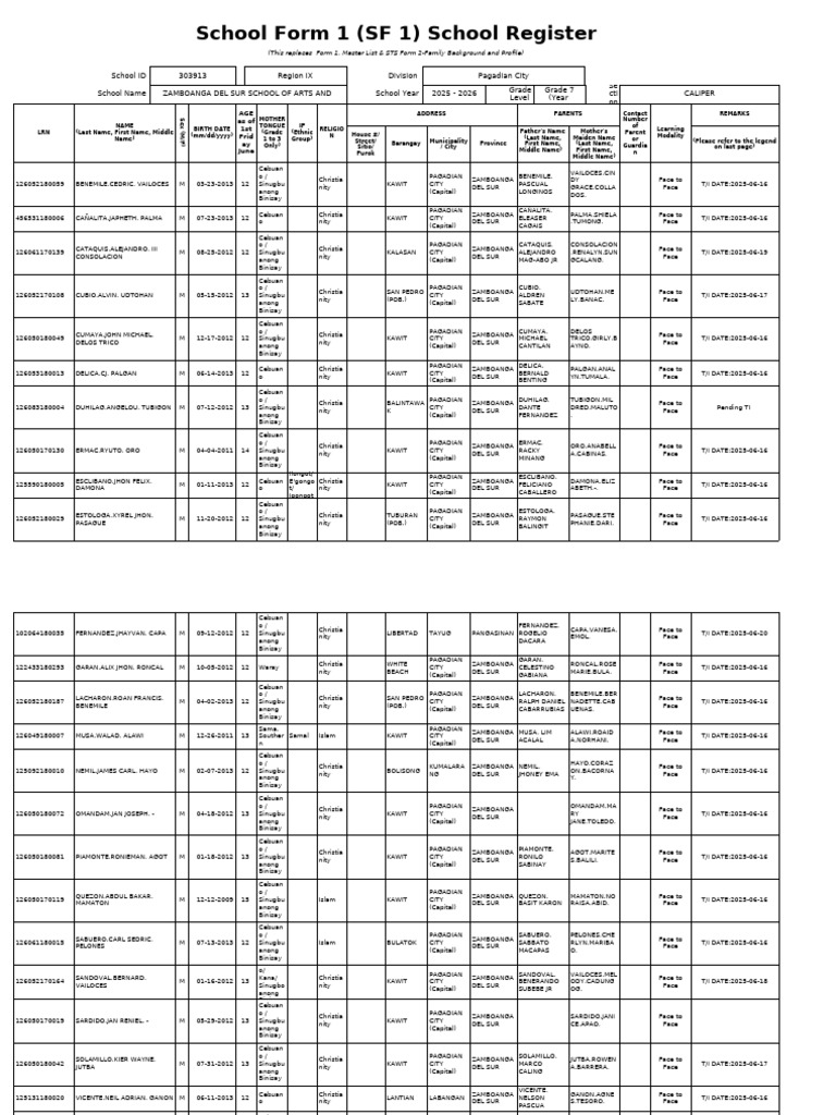 Sf1 - 2025 - Grade 7 (Year I) - Caliper | PDF
