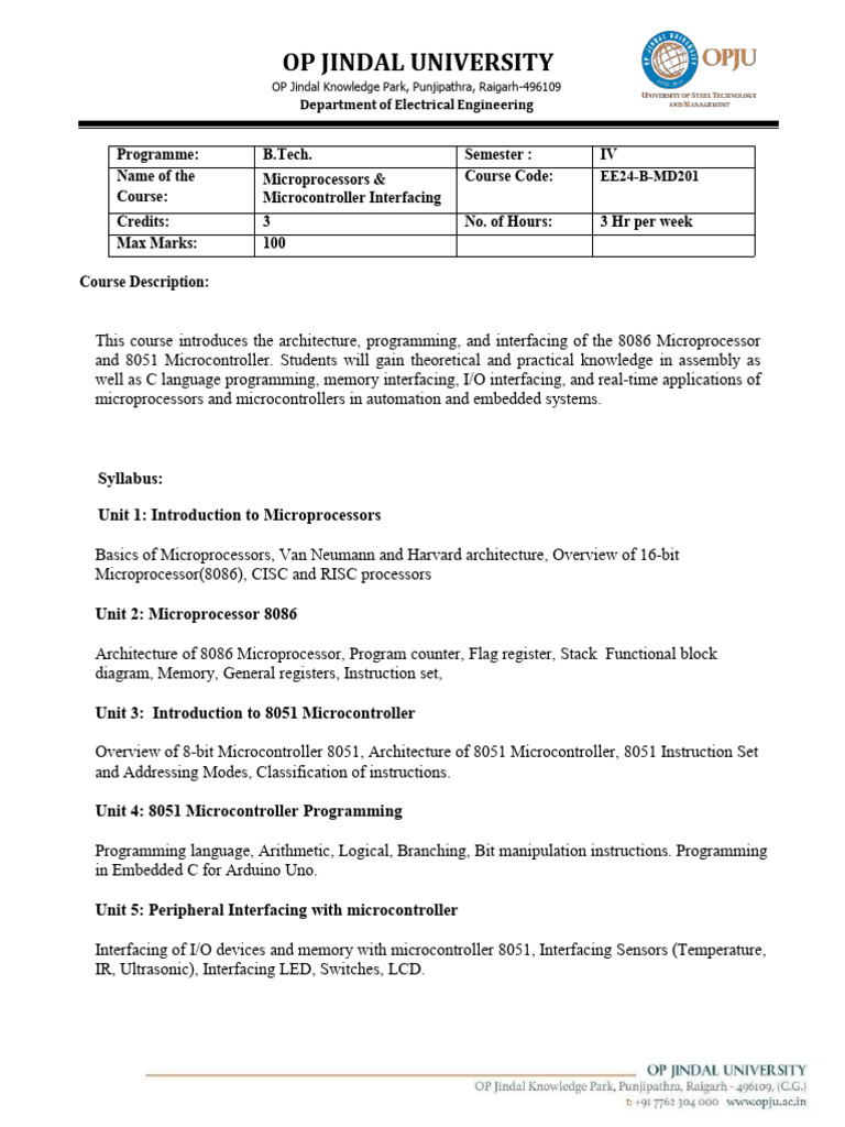 Microprocessors Interfacing | PDF | Microcontroller | Microprocessor