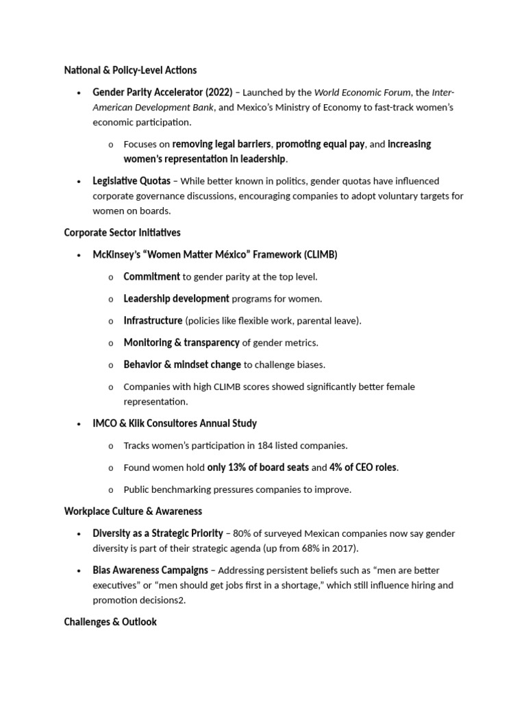 Gender Parity Initiatives in Mexico | PDF | Gender Equality | Gender ...