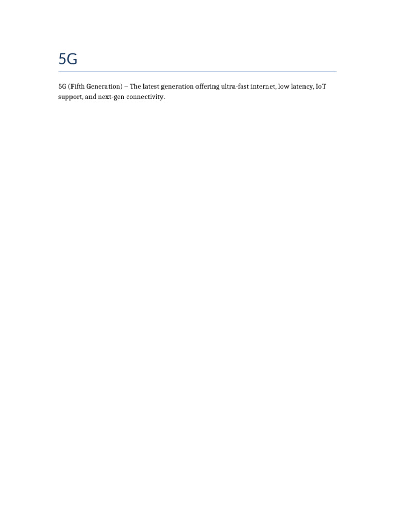 5G (Fifth Generation) - The Latest Generation Offering Ultra-Fast ...
