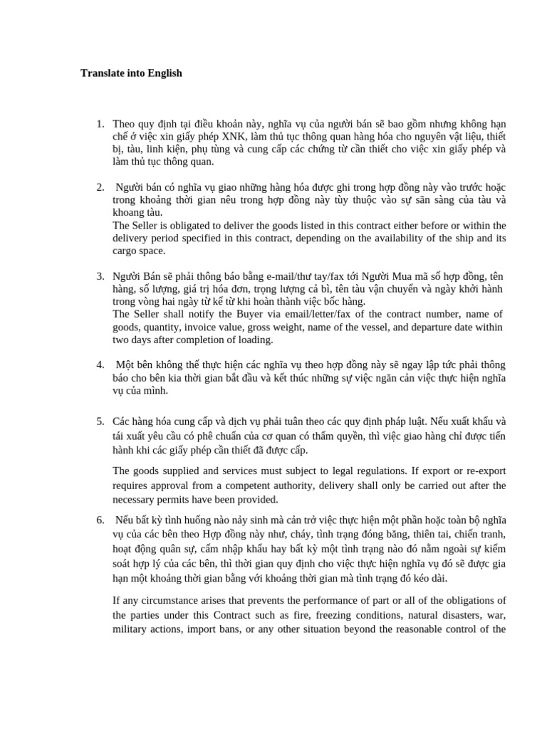 Chapter 1 - V - E Translation Exercise - To Sts | PDF