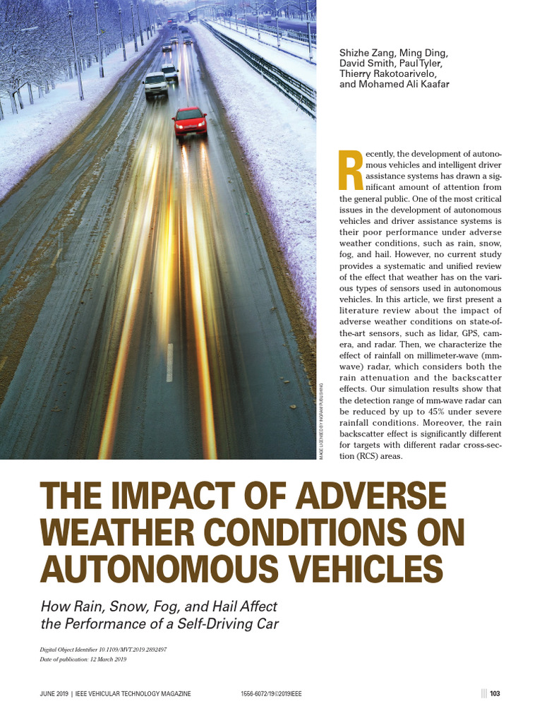 The Impact of Adverse Weather Conditions On Autonomous Vehicles How ...