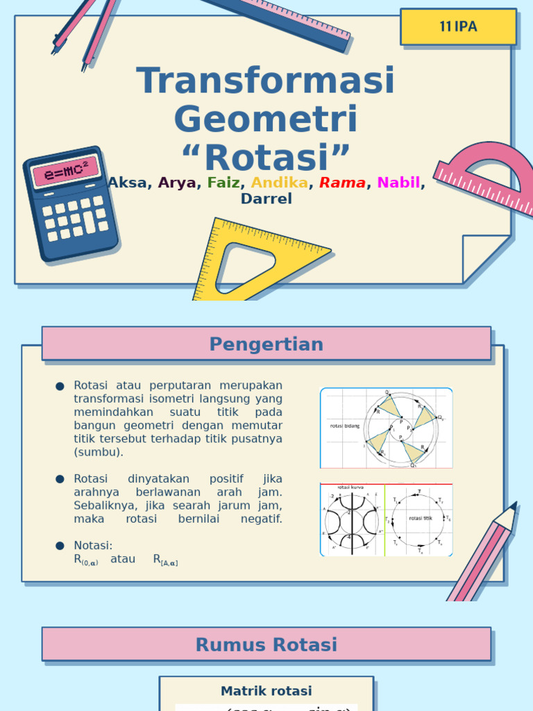 Rumus dan Contoh Rotasi Geometri | PDF