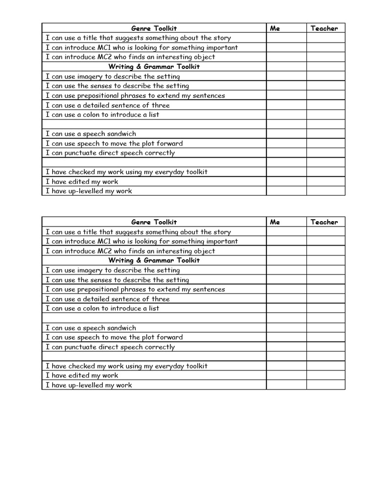 Success Criteria - Opening | PDF