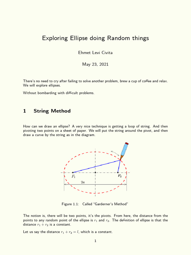 Understanding Ellipses: Methods & Equations | PDF | Ellipse ...