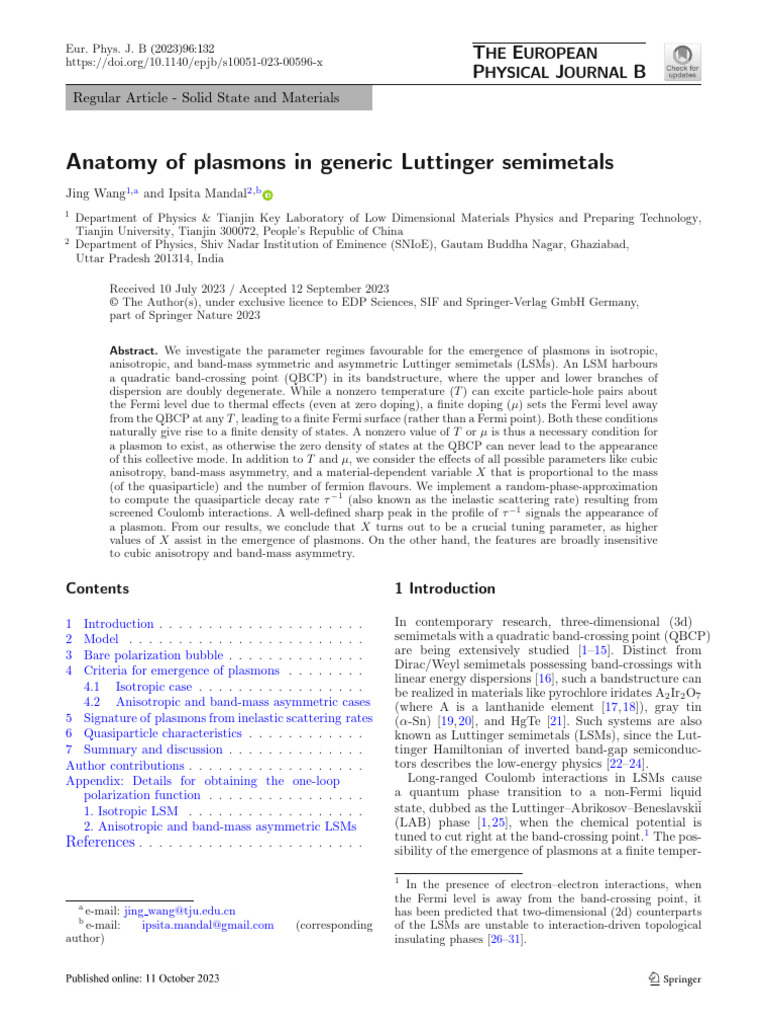 Paper Jing Plasmon | PDF | Matrix (Mathematics) | Anisotropy