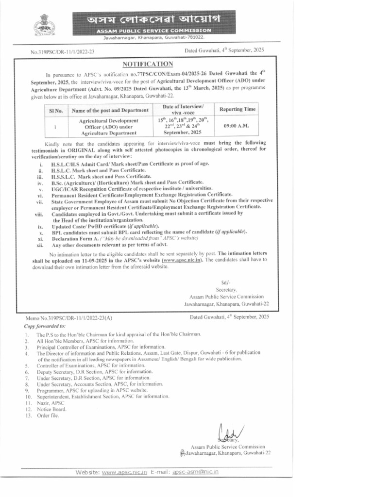 Notif Inteview ADO 09 2025 | PDF