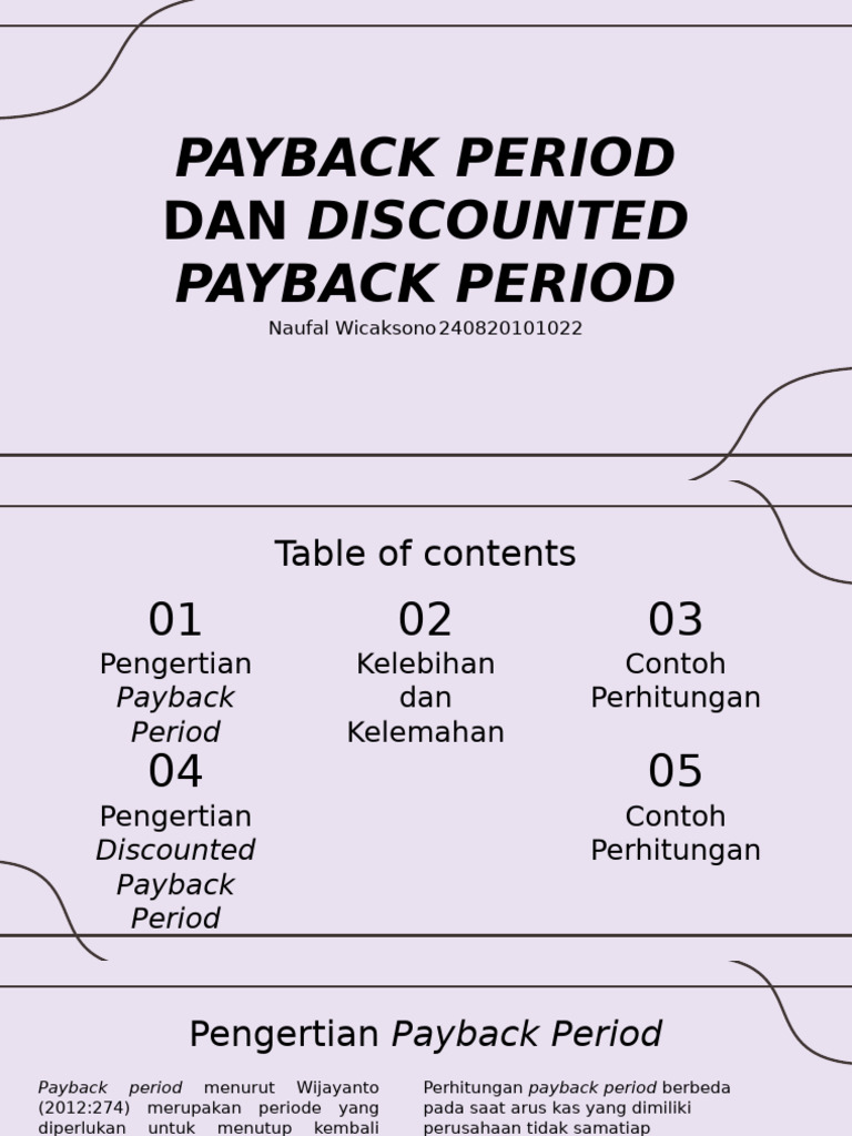 Perhitungan Payback dan DPP | PDF
