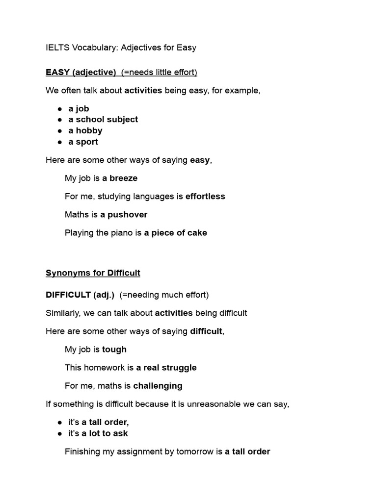 Ielts Adjectives Speaking | PDF | Linguistics