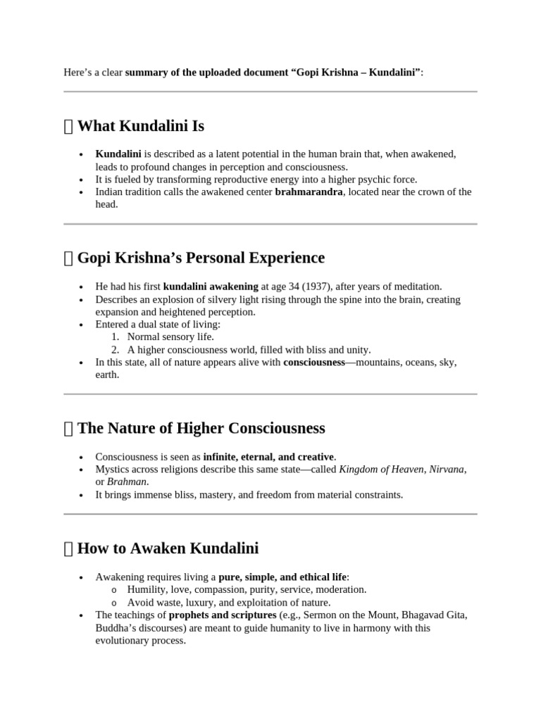 Kundalini Book Summary | PDF | Kundalini | Kundalini Yoga
