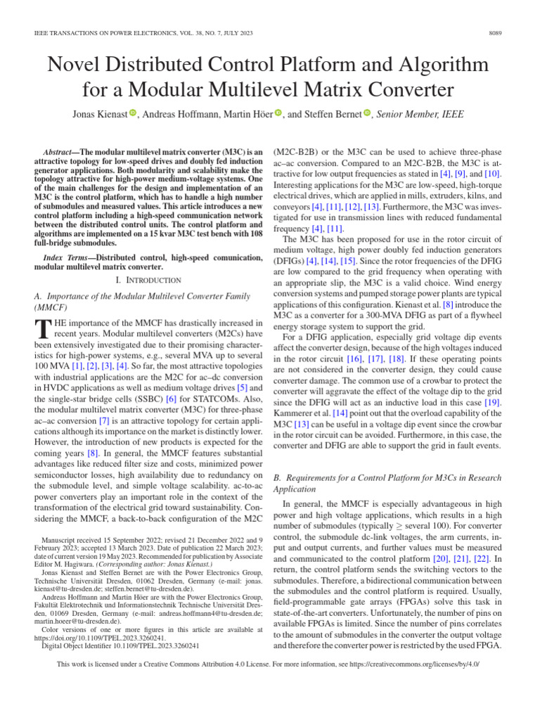 Novel Distributed Control Platform and Algorithm For A Modular ...