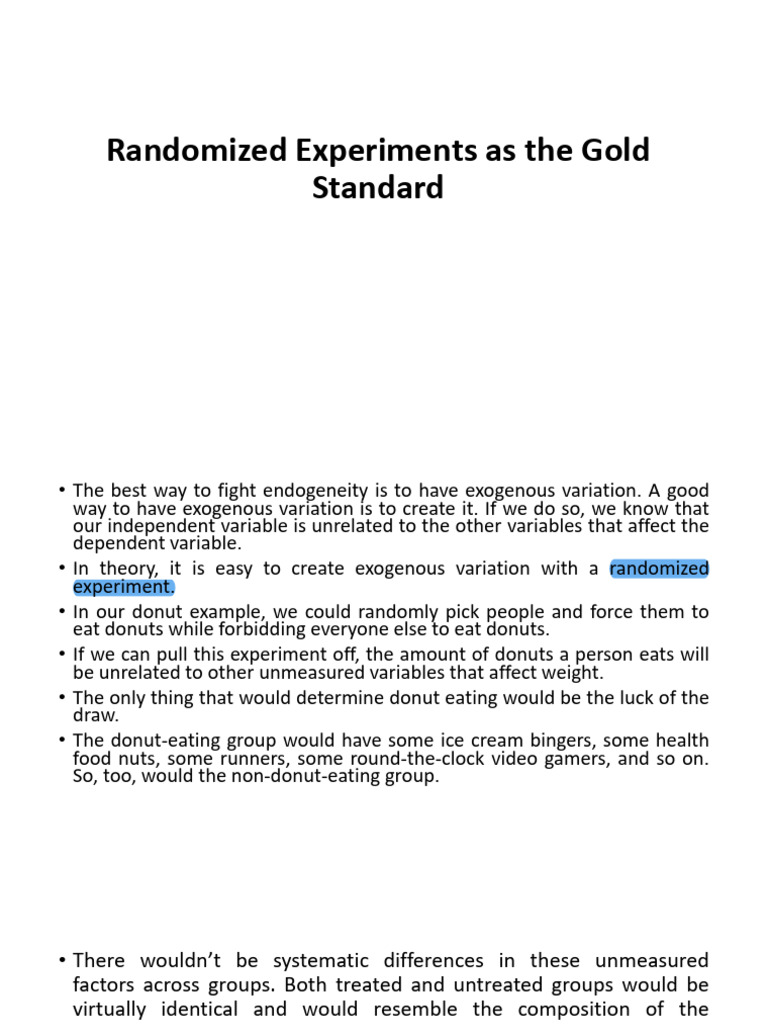 1.3 Randomized Experiments As Gold Standard | PDF | Experiment | Randomized Controlled Trial