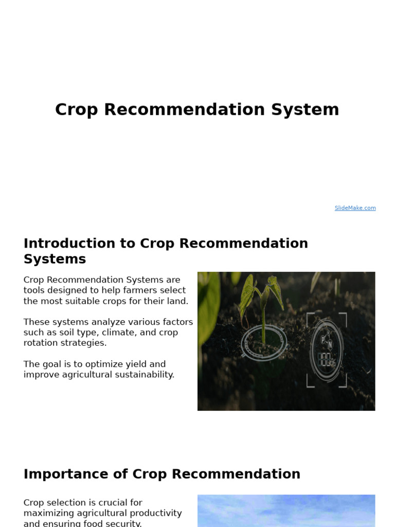 Crop Recommendation System | PDF | Agriculture | Machine Learning