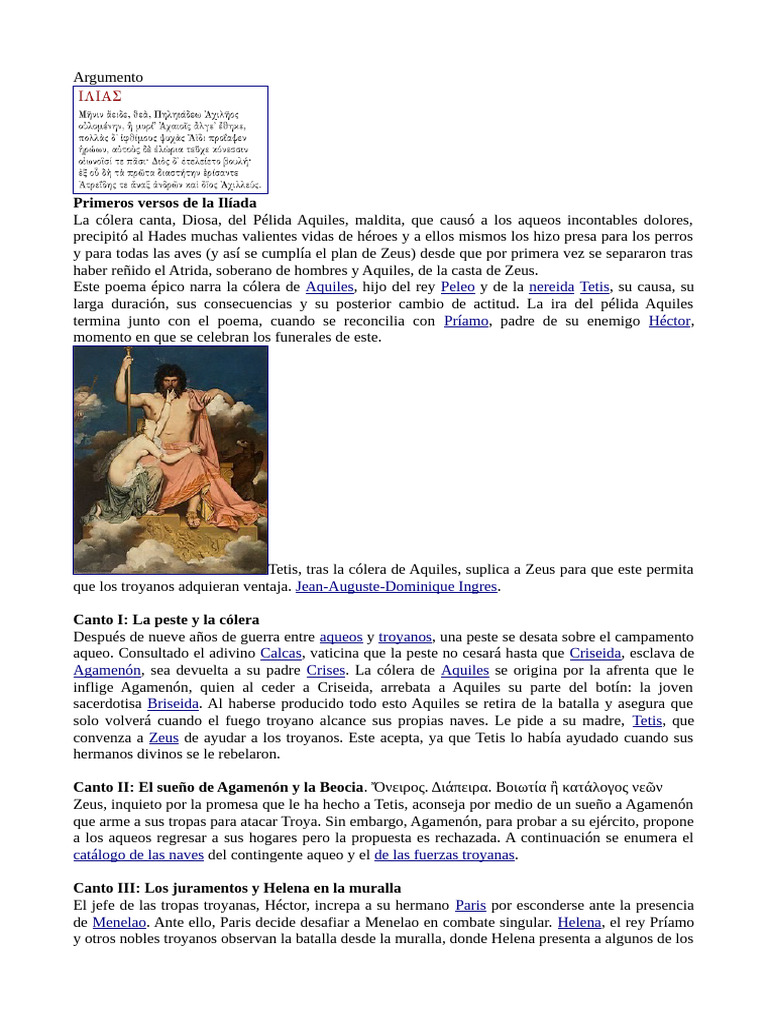 Resumen de La Iliada | PDF | Ilíada | Héctor