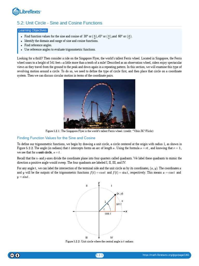 5.02 Unit Circle - Sine and Cosine Functions-Compressed | PDF ...