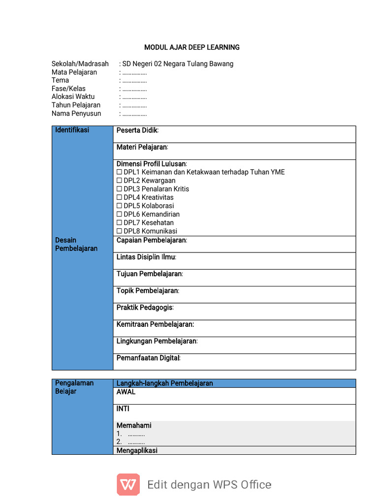 Template Modul Ajar Deep Learning | PDF