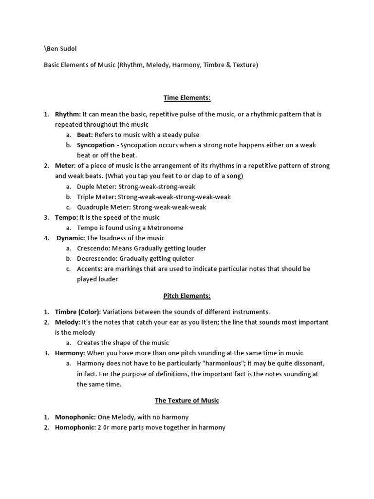 Elements of Music | PDF