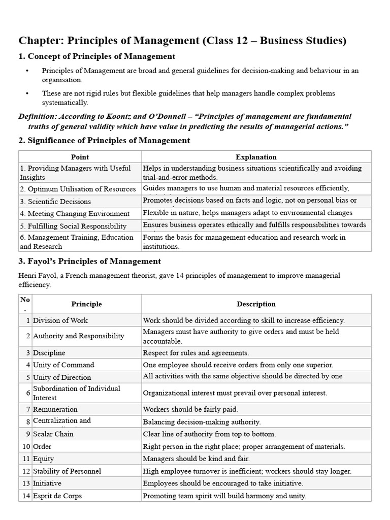 Ch-2 Principles of Management | PDF | Business | Economies