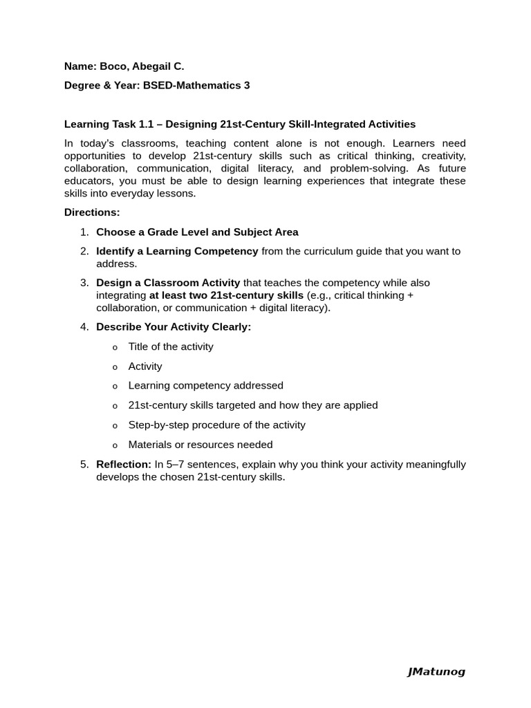Learning Task 1.1 | PDF