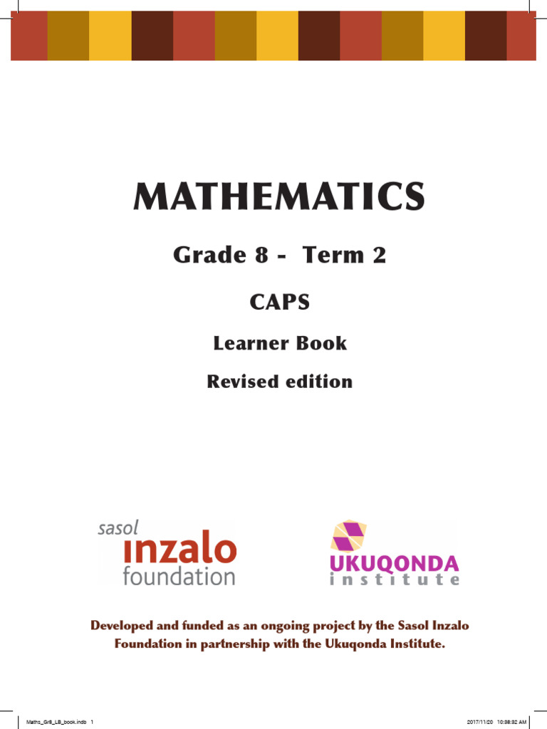 Math Gr8 Learner Book Term 2 | PDF | Equations | Numbers