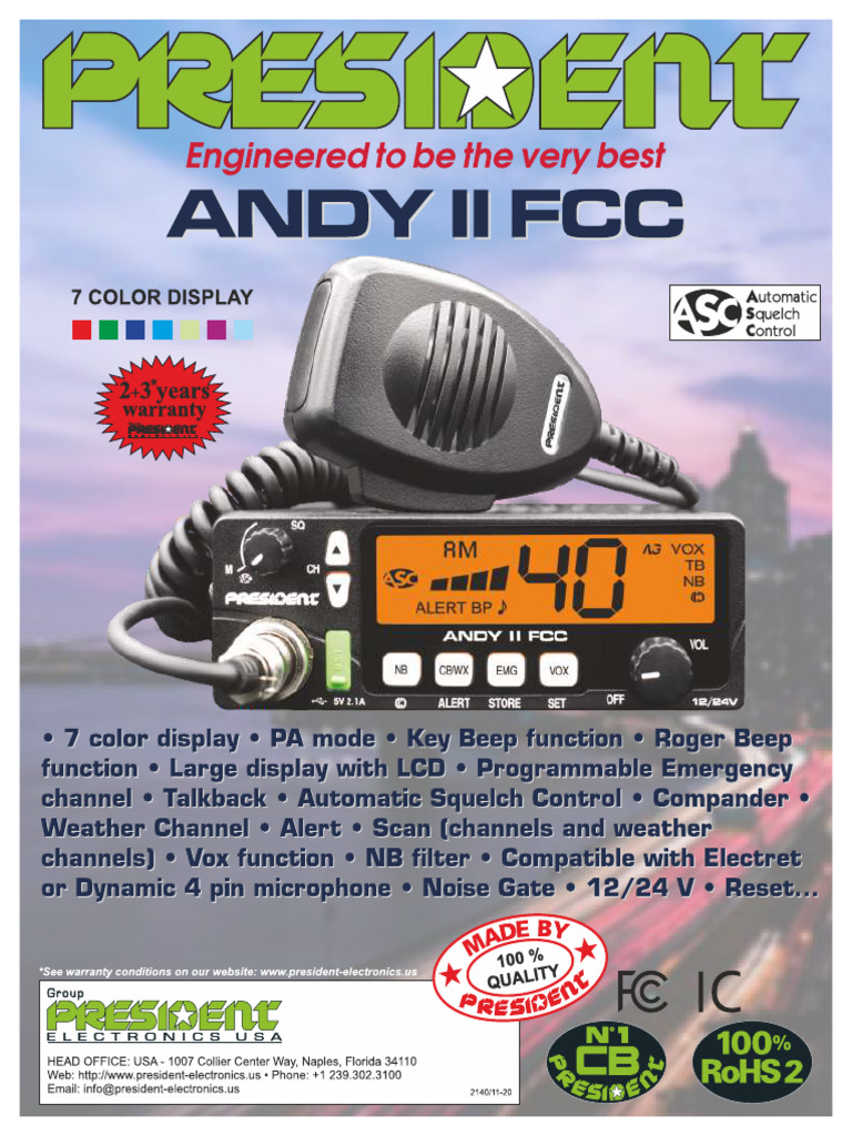 Data Sheet Andy II FCC UK Lettre US LR | PDF
