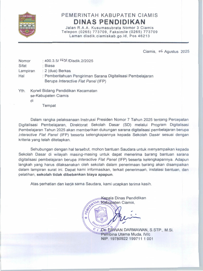 Surat Pemberitahuan IFP | PDF