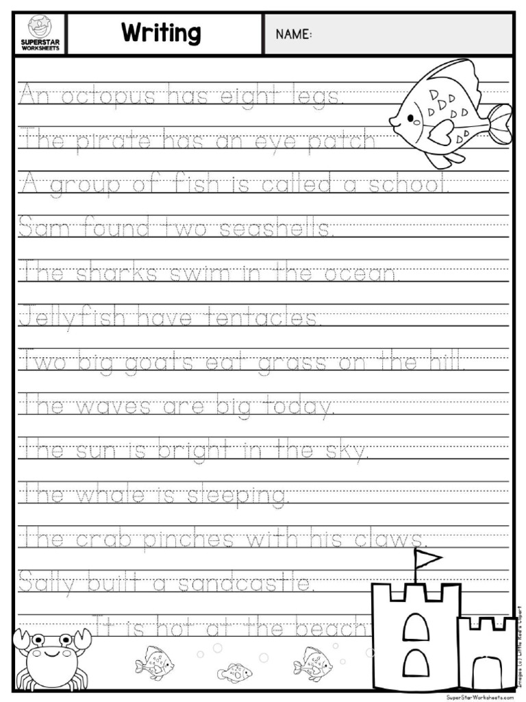 Ocean Kindergarten Writing | PDF