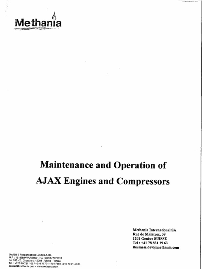 M&O of AJAX Engines and Compressors | PDF