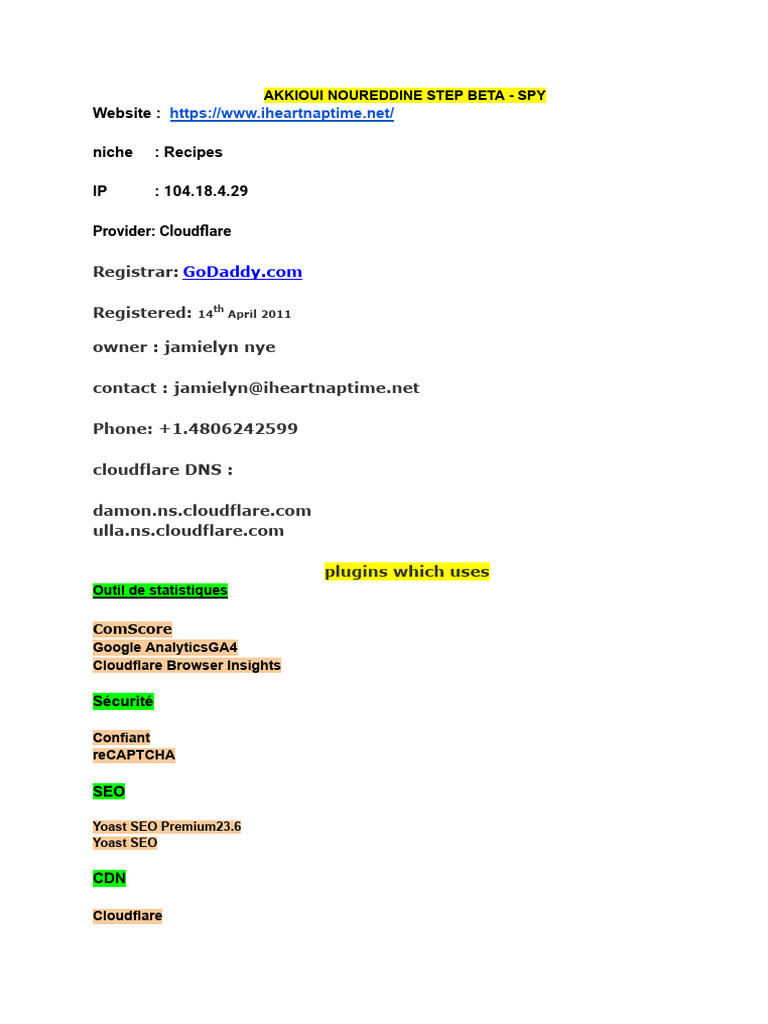 Akkioui Noureddine Step Beta - Spy | PDF