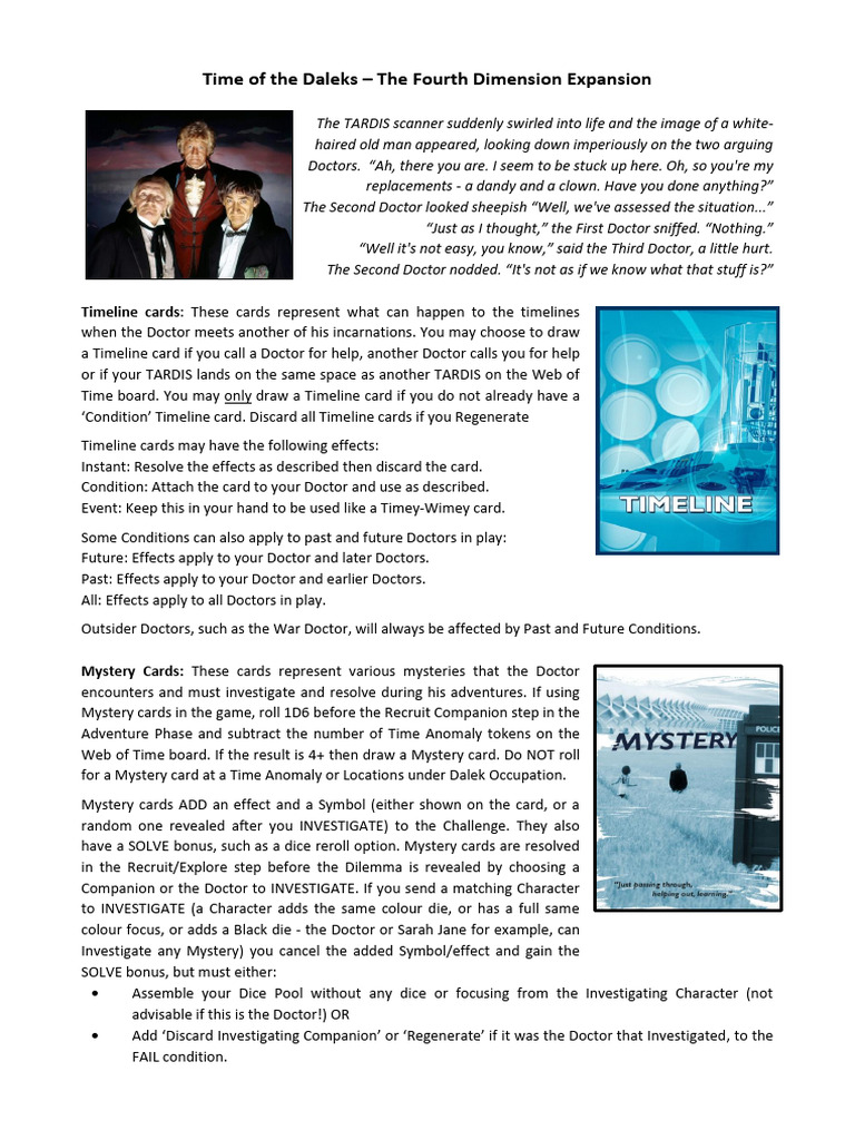 The Fourth Dimension Expansion | PDF | Doctor Who | Soft Science Fiction
