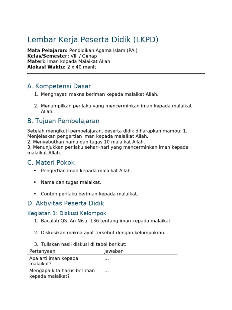 Lkpd Pai Smp | PDF