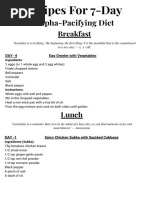 7-Day Traditional Japanese Diet Plan | PDF