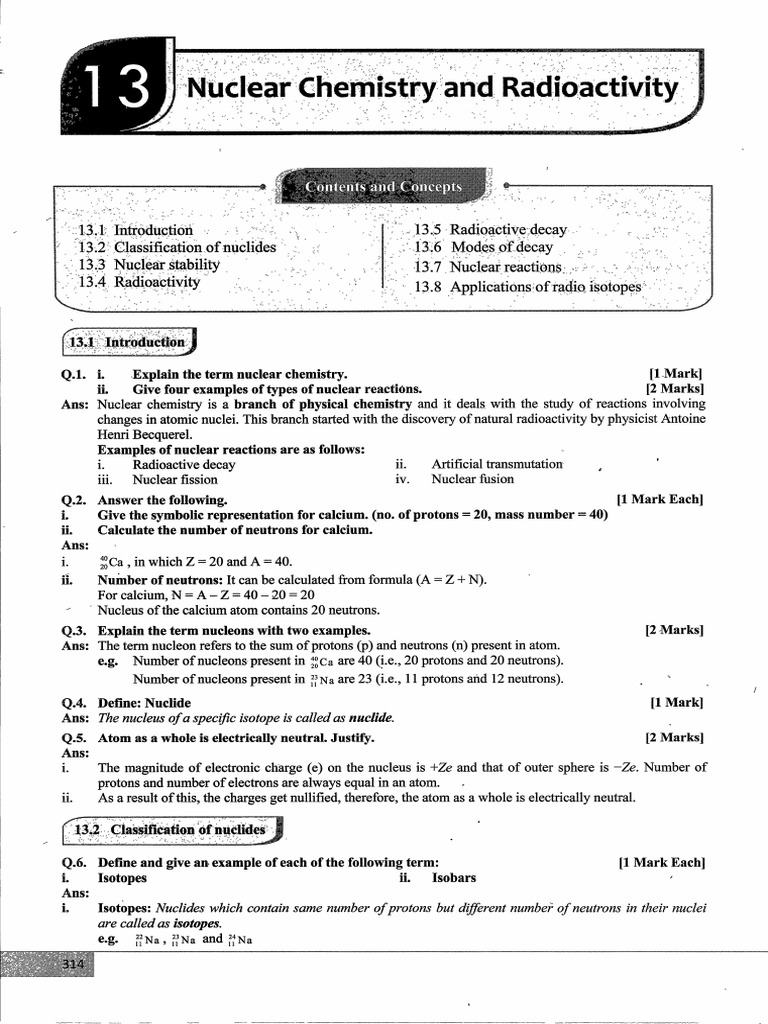 13. NUCLEAR CHEMISTRY AND RADIOACTIVITY | PDF