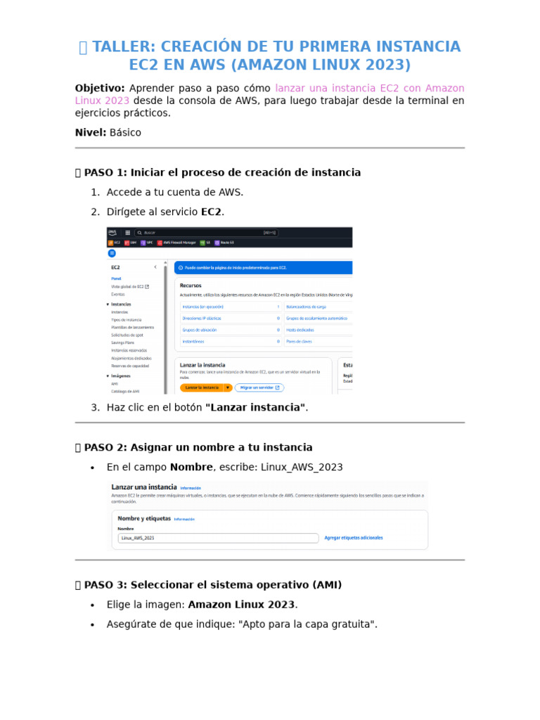Taller 02-01-Instancia EC2 | PDF