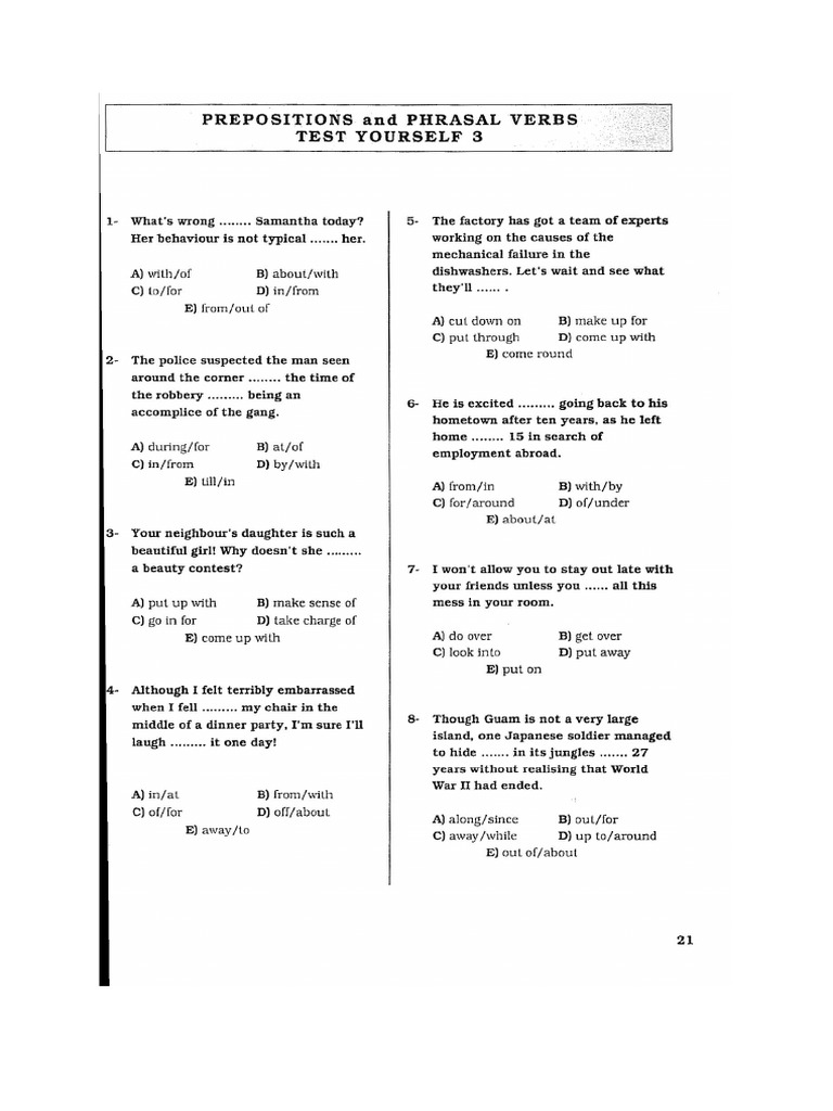 3-Prepositions and Phrasal Verbs | PDF