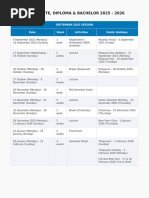 Academic Calendar 2025 Session | PDF