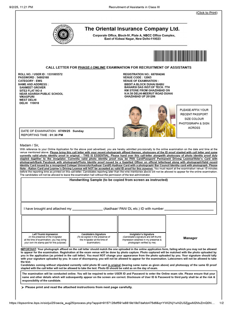 Recruitment of Assistants in Class III | PDF | Identity Document