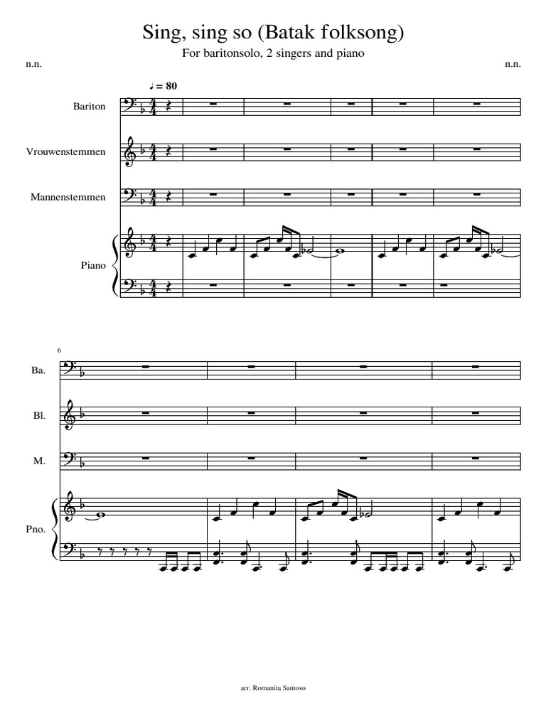 Sing, Sing So (Batak Folksong) | PDF