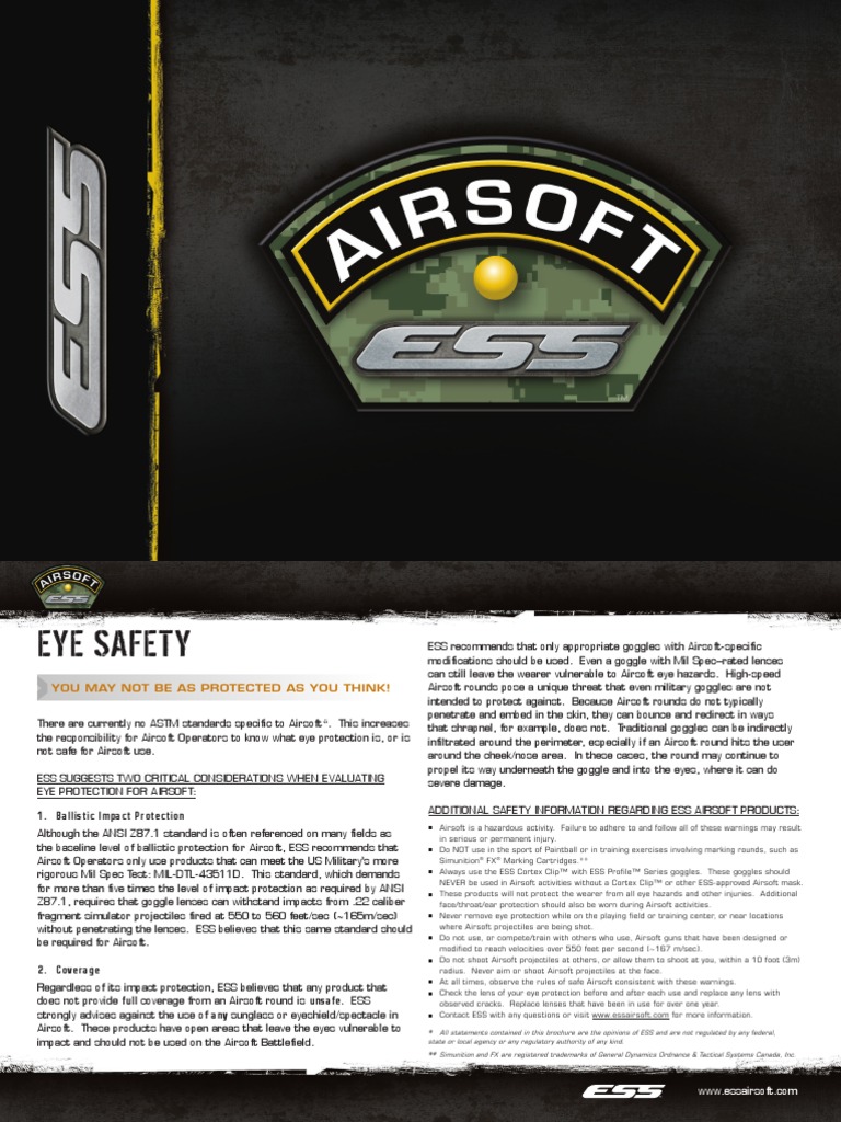 ESS Airsoft Brochure | PDF | Cartridge (Firearms) | Sunglasses